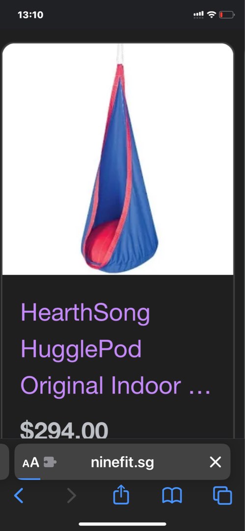 Hugglepod hang chair ceiling pod swing indoor outdoor, Babies & Kids ...