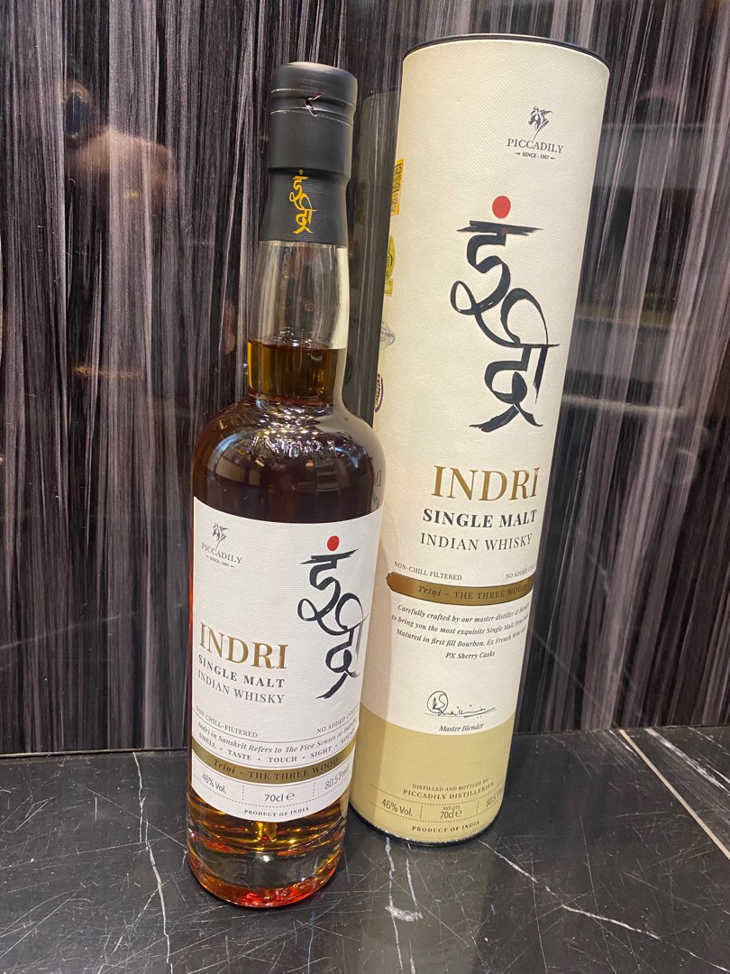 Indri Single Malt Indian Whiskey 46% 700ml, 嘢食 & 嘢飲, 酒精飲料 - Carousell