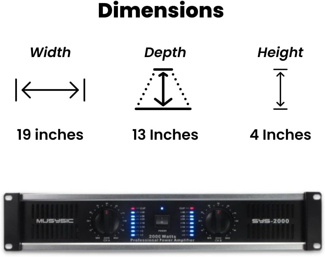 MUSYSIC 2 Channel Power Amplifier Distortion Free and Clear Sound ...