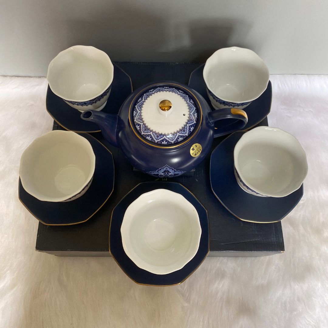 Nostalgie Istanbul Orient Express White Blue Gold Teaset, Furniture ...