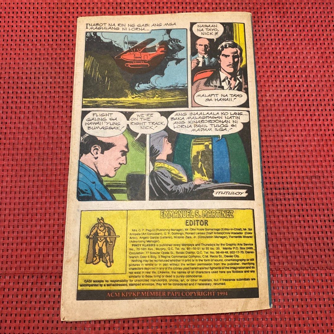 Pinoy Klasiks Komiks #1669 Philippines Tagalog Comics GASI Yr 1994 Hal ...