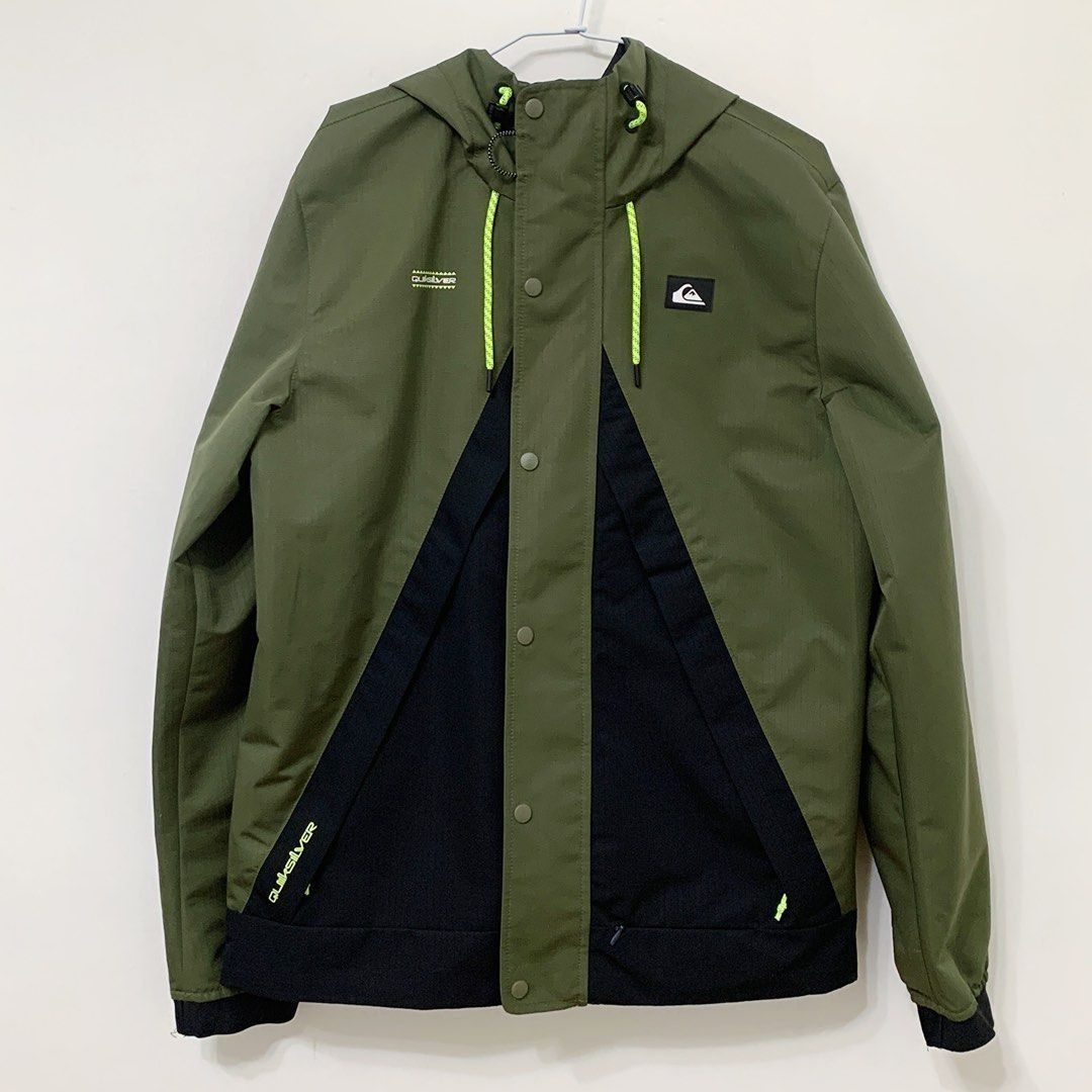 QUIKSILVER MOON LIGHT WATERPROOF JACKET 防潑水 外套 保暖 多拉鍊 防風 包脖圍 高領 連帽外套 帽T ...