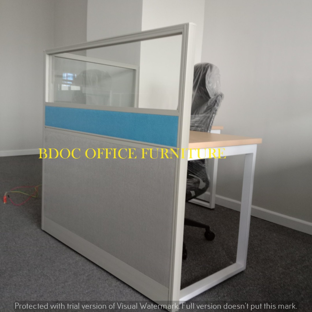 single seater office partition with glass, Furniture & Home Living ...