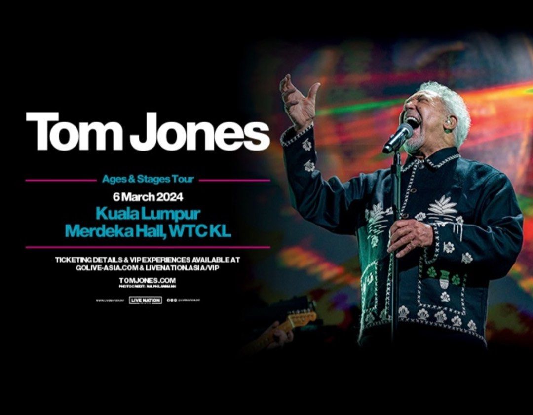 Tom Jones Concert Ticket, Tickets & Vouchers, Event Tickets on Carousell