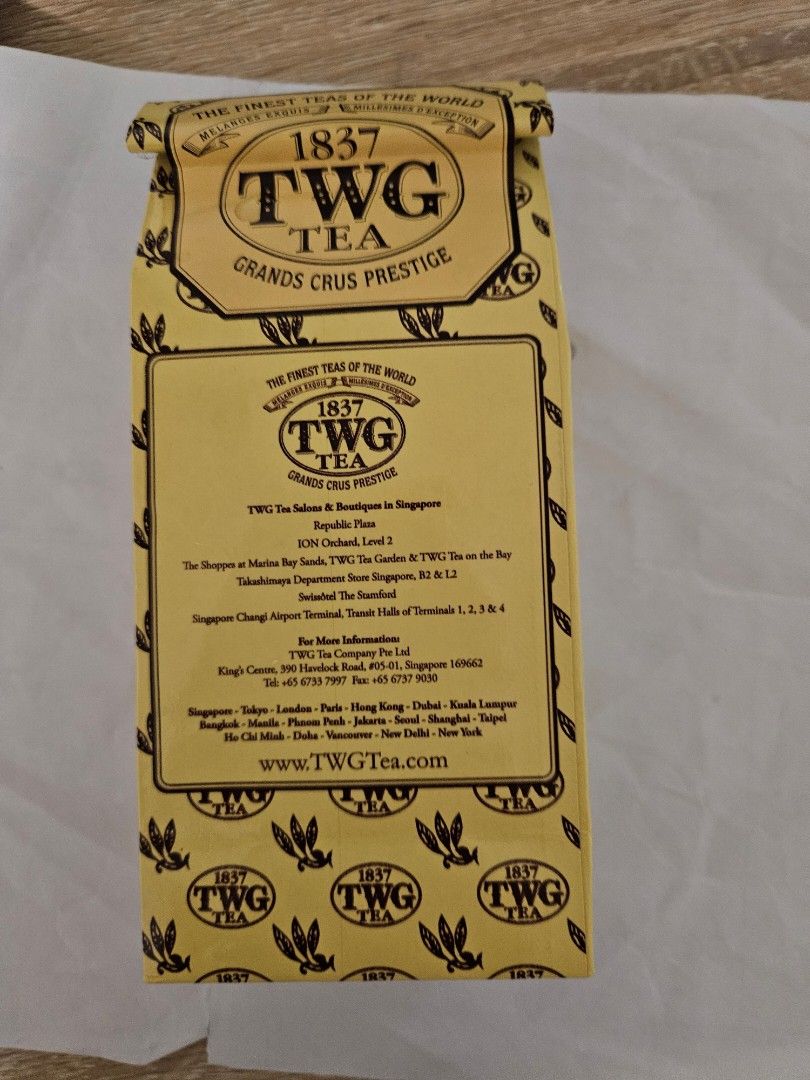 TWG Emperor's White Garden Tea 100g, Food & Drinks, Beverages on Carousell