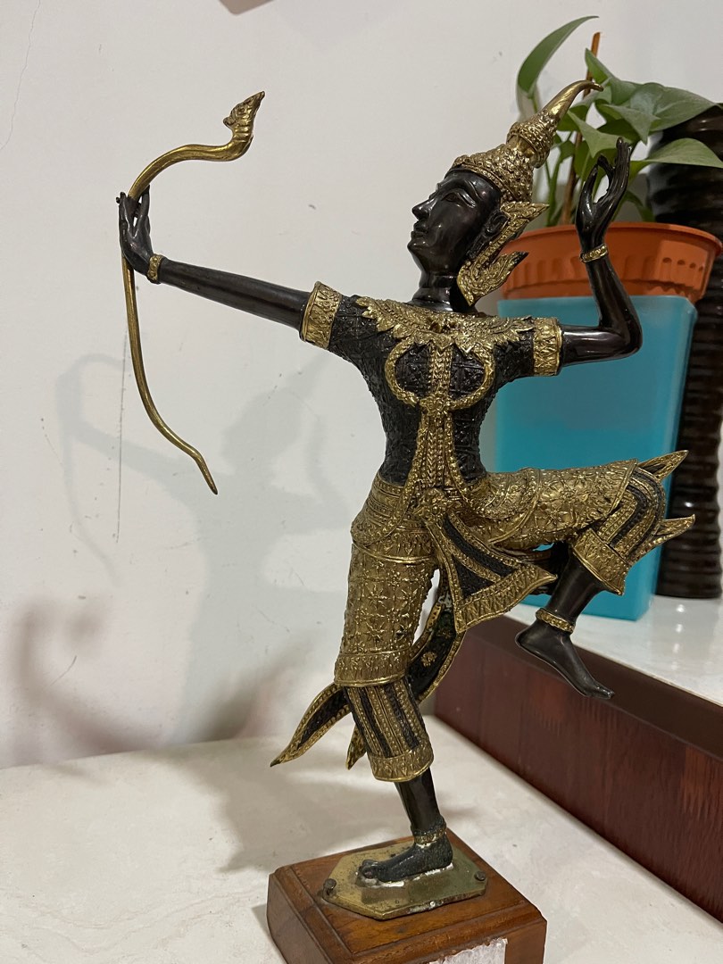 Vintage 1992 Bronze Thai Prince Rama Statue, Hobbies & Toys ...