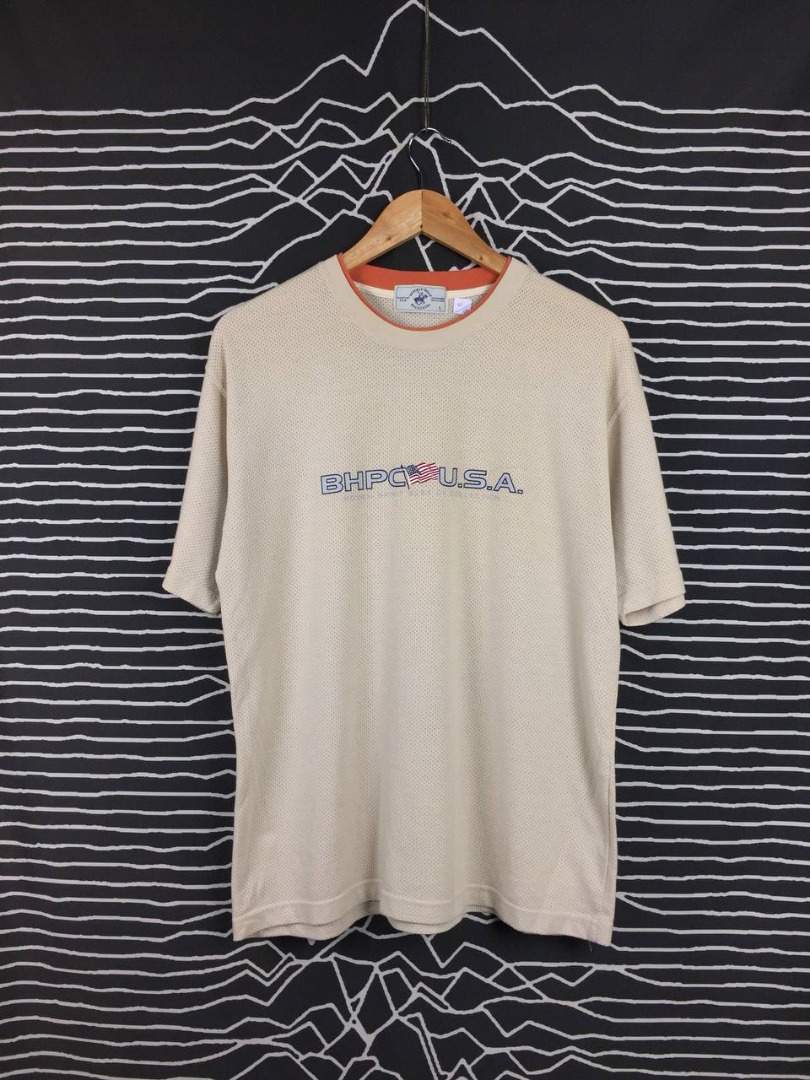 Vtg Beverly Hills Polo Club BHPC Center Logo Tee, Men's Fashion, Tops ...