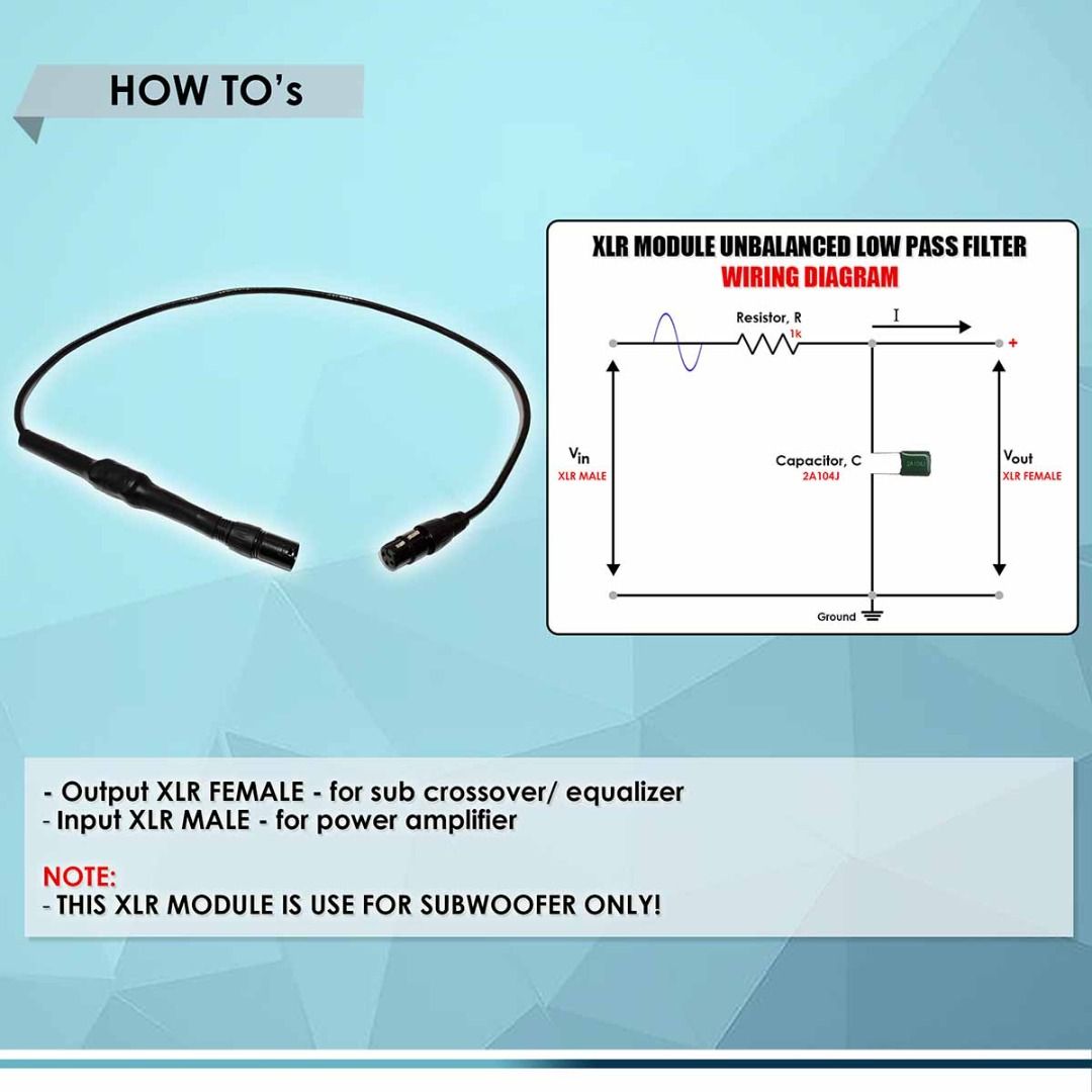 XLR MODULE UNBALANCED LOW PASS FILTER FOR SUBWOOFER ONLY, Audio, Other ...