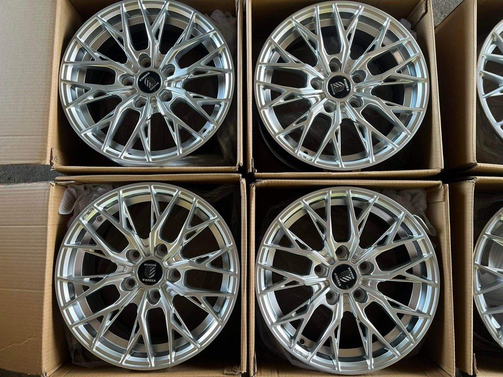 15” Hunterwheels H5091 Mags 5Holes pcd 114 Silver polish bnew, Car ...