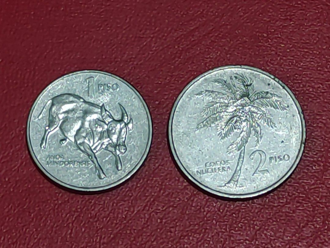 1 and 2 Piso Improved Flora and Fauna Series Philippine Coins, Hobbies ...