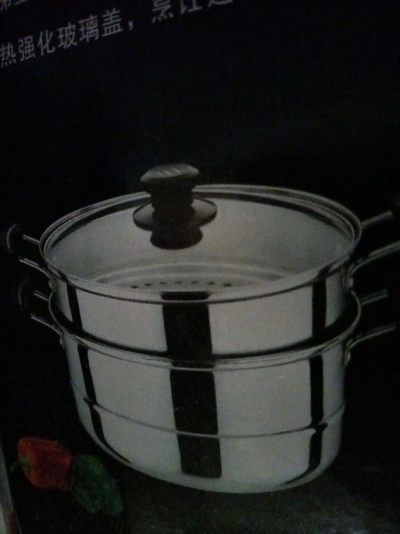 28 cm 2 tier with induction Stainless Steel Steamer, Furniture & Home Living, Kitchenware ...