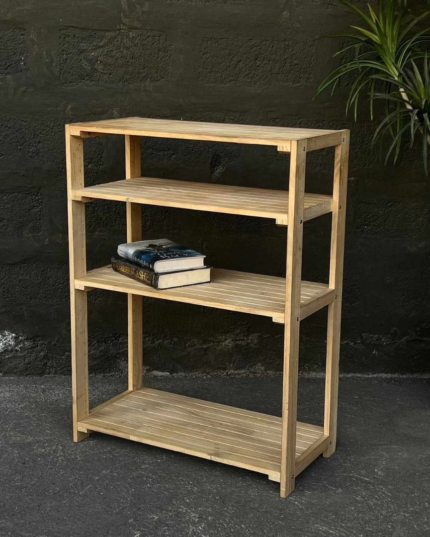 4-Tier Natural Wooden Shelf, Furniture & Home Living, Furniture ...