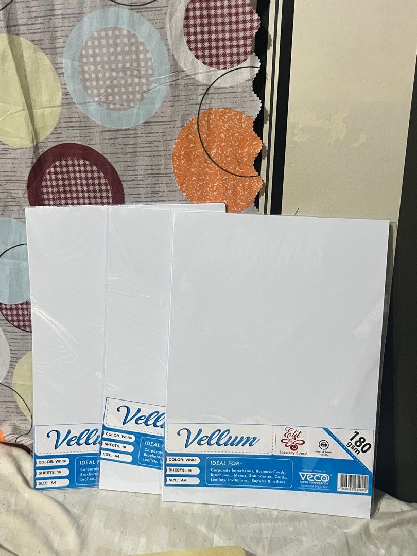 A4 VECO VELLUM BOARD 180gsm (30 sheets), Hobbies & Toys, Stationary ...