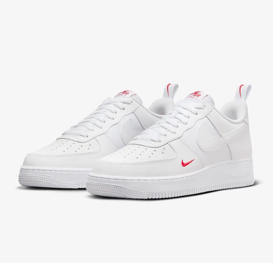 Air Force 1 '07 'White & Red Mini Swoosh', Men's Fashion, Footwear ...