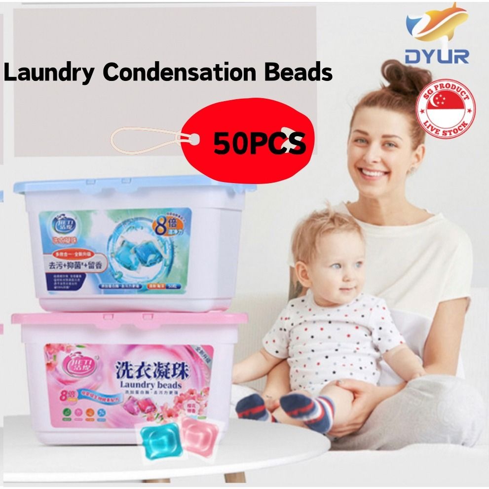 All in 1 50PCS Laundry Condensation Beads Detergent, Furniture & Home ...