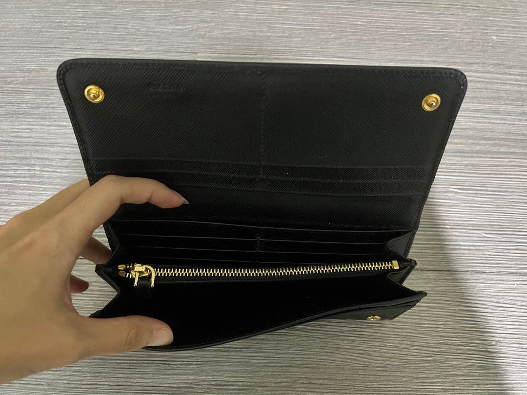 Authentic Prada Large Saffiano Leather Wallet, Luxury, Bags & Wallets ...