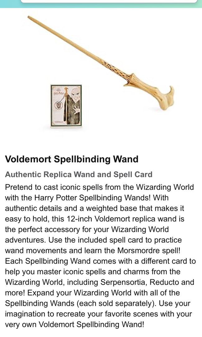 BN Spinmaster Harry Potter Spell binding wand - Lord Voldemort, Hobbies ...