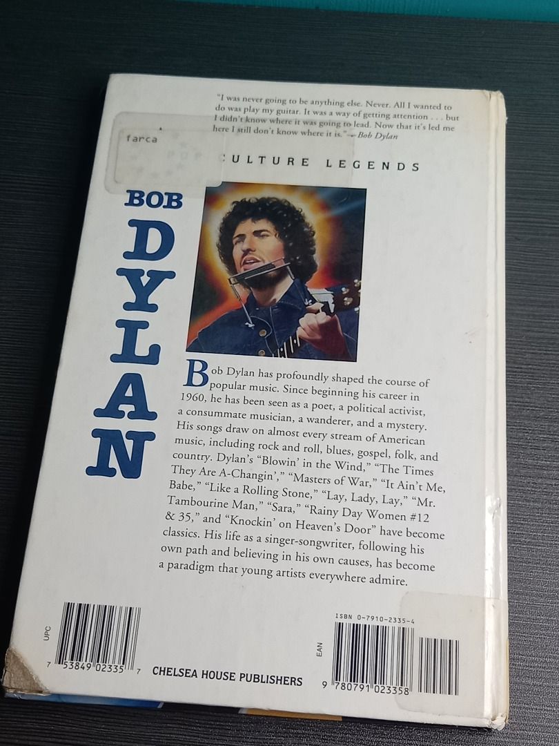 Bob Dylan Book by Susan Richardson Hardbound, Hobbies & Toys, Books ...