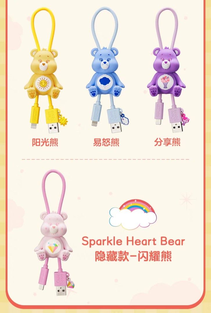 [BRAND NEW! POPMART] POPMART CARE BEARS COZY LIFE SERIES CHARGING CABLE ...