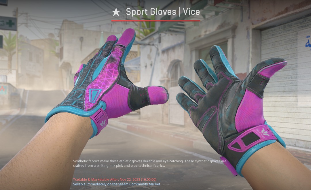 [BUFF PRICE] 0.38FV Sports Glove Vice (Well Worn) | CS2 CSGO, Video ...