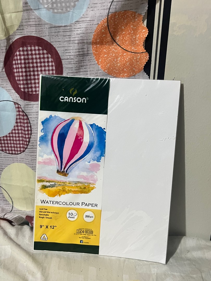 CANSON WATERCOLOR PAPER 9x12 (9sheets), Hobbies & Toys, Stationary ...