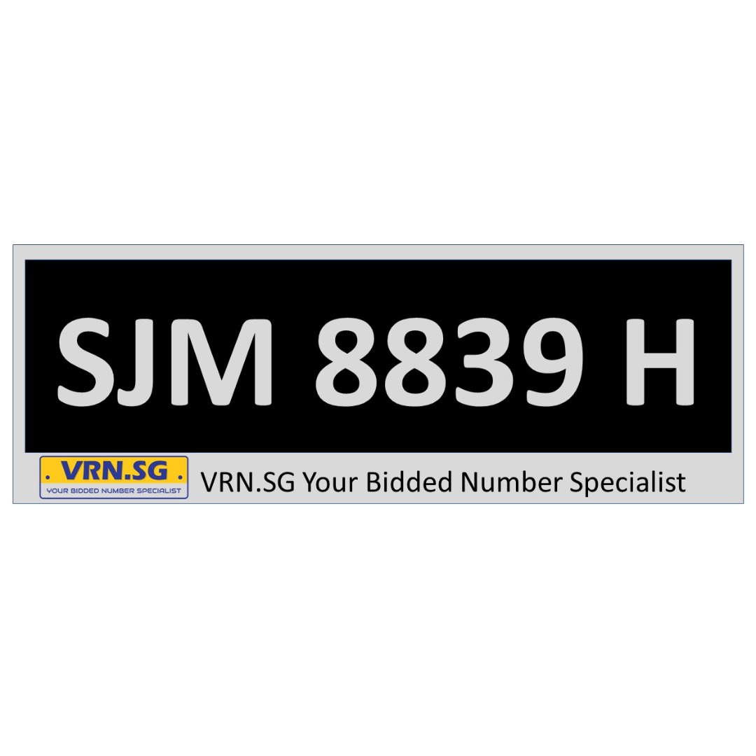 Car Number Plate for Sale: SJM 8839 H (SJM8839H), Car Accessories, Car ...