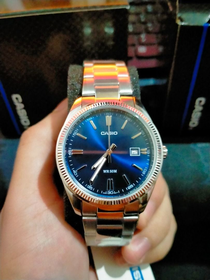 Authentic Casio Watch MTP-1302PD-2AV Blue Dial Quartz, Men's Fashion ...