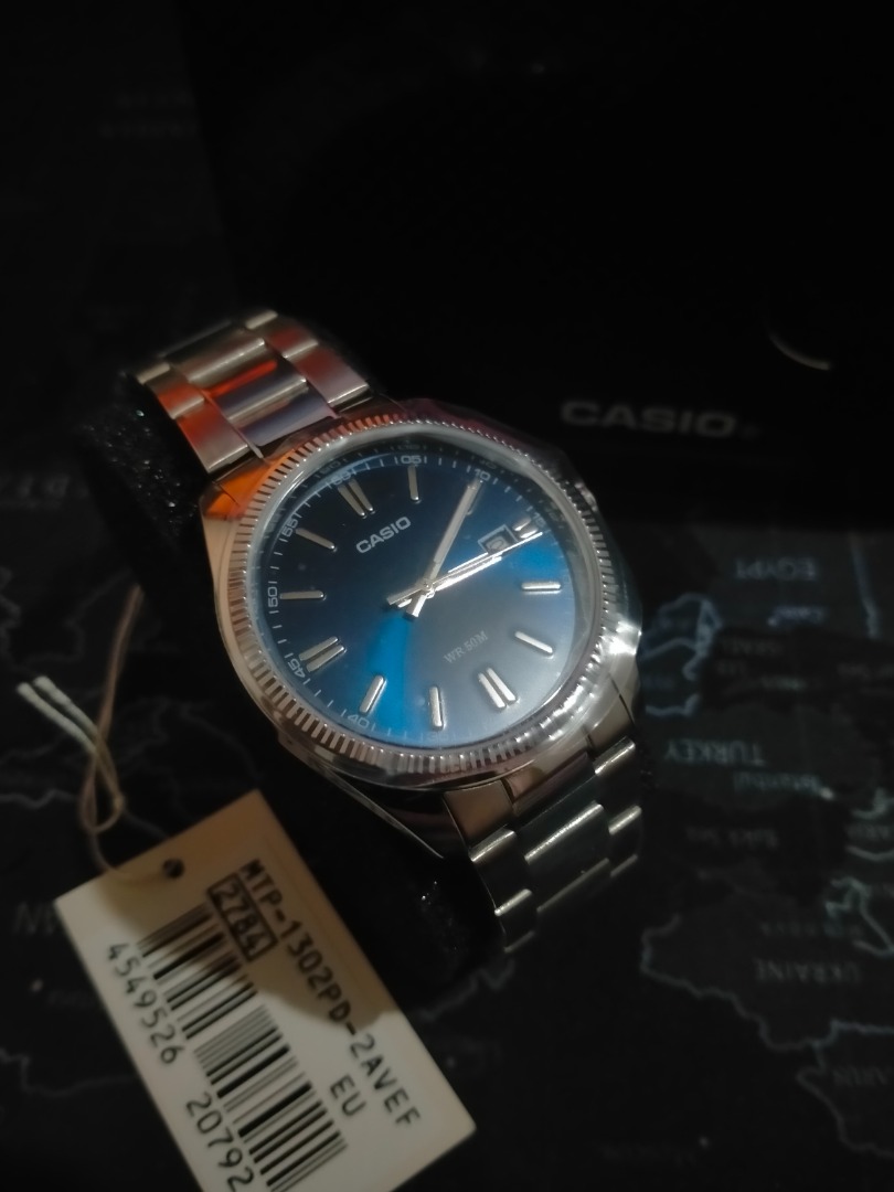 Authentic Casio Watch MTP-1302PD-2AV Blue Dial Quartz, Men's Fashion ...