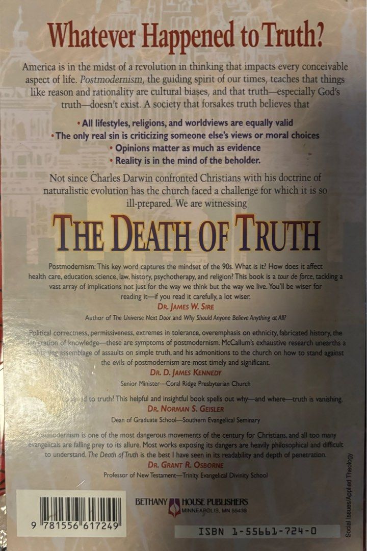 [Christian Book] The Death of Truth, Hobbies & Toys, Books & Magazines ...