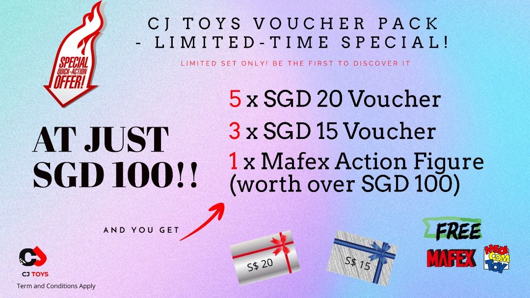CJ Toys Voucher Pack - Limited-Time Special! For Mafex, SHF, Revoltech ...