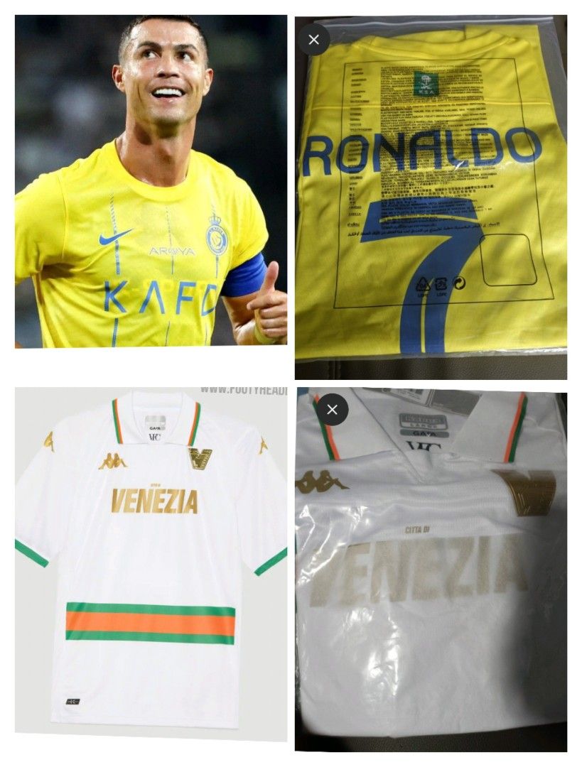 CLEARANCE Cristiano Ronaldo Al Nassr yellow home kit football soccer ...