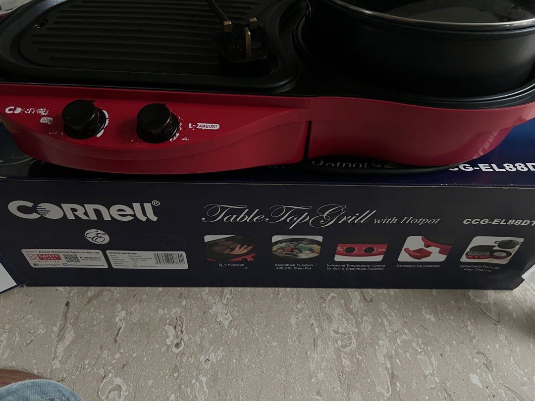 Cornell table top grill with hotpot, Furniture & Home Living ...