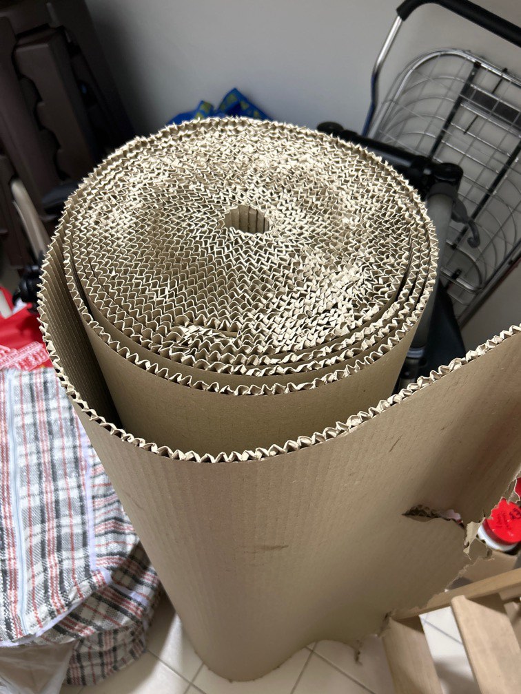 Corrugated paper for floor protection, Furniture & Home Living, Home ...