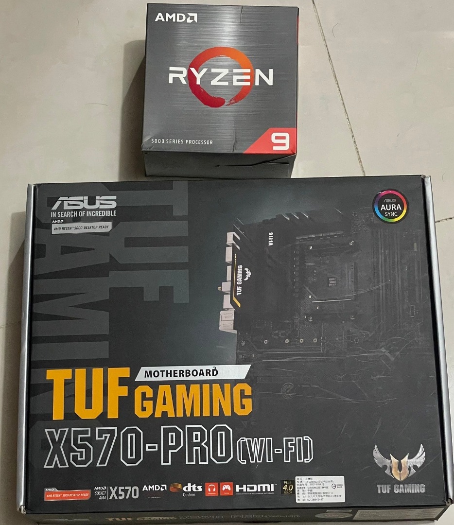 R9 5900X + TUF X570【CPU+主機板】AMD ASUS華碩, 電腦及科技產品, 電腦周邊產品, 電腦周邊產品在旋轉拍賣