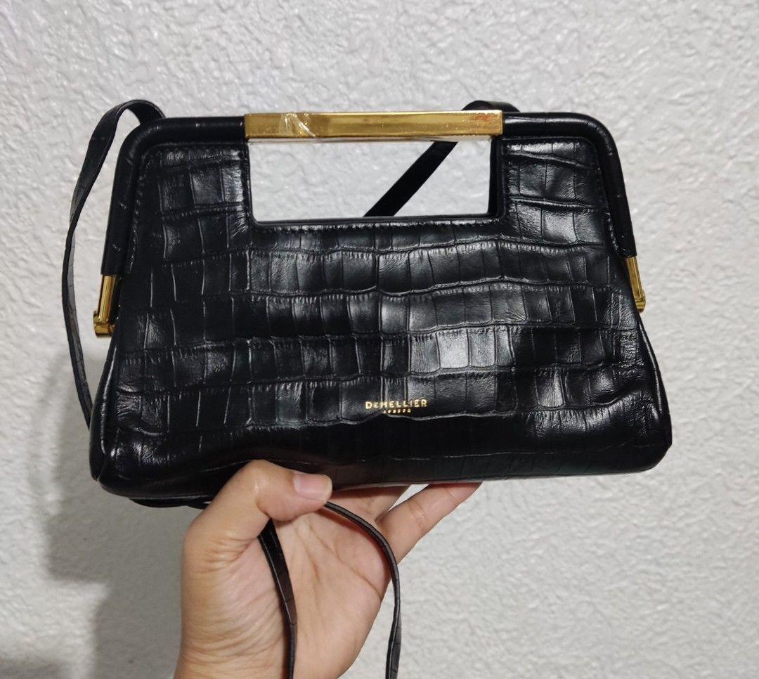 Demellier London Mini Seville Black Croc Effect, Women's Fashion, Bags ...