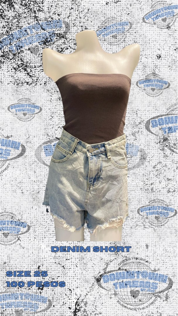 DENIM TATTERED SHORT, Women's Fashion, Bottoms, Shorts on Carousell