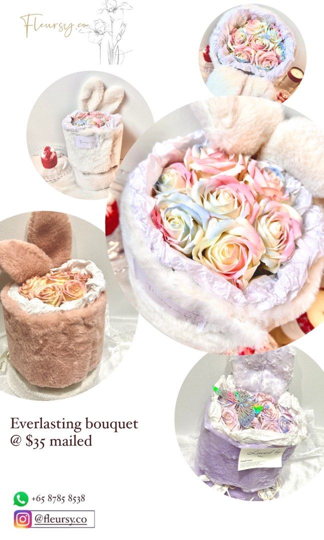 Everlasting Rose Bouquet, Hobbies & Toys, Stationery & Craft, Flowers ...