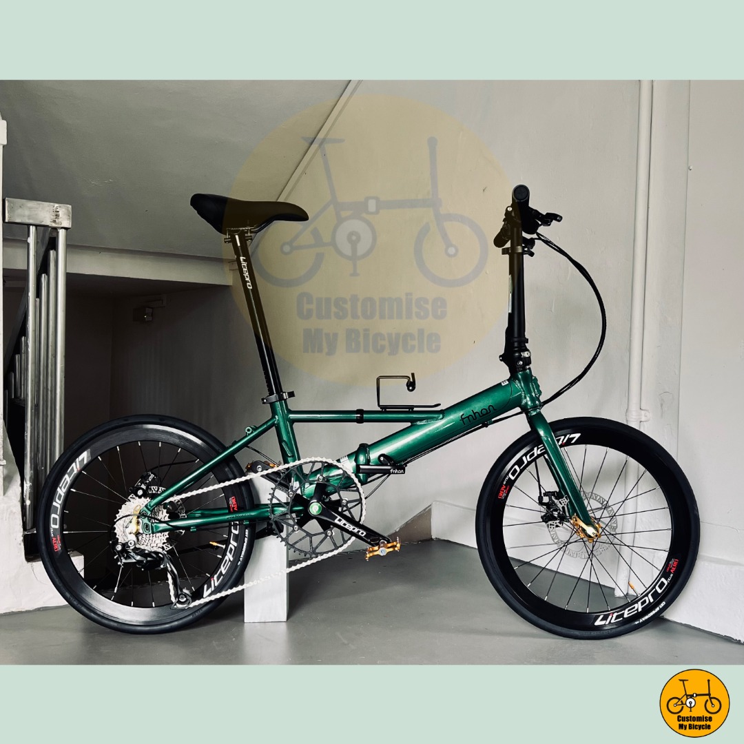 Fnhon Monsoon 22” • 9 Speeds Shimano • Litepro Aero Wheelset • Green ...