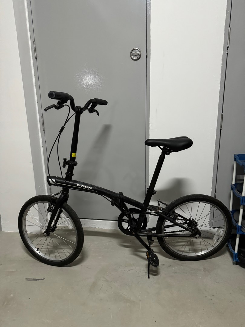 Folding Bike Tilt 100 20in 1sp - Black, Sports Equipment, Bicycles ...