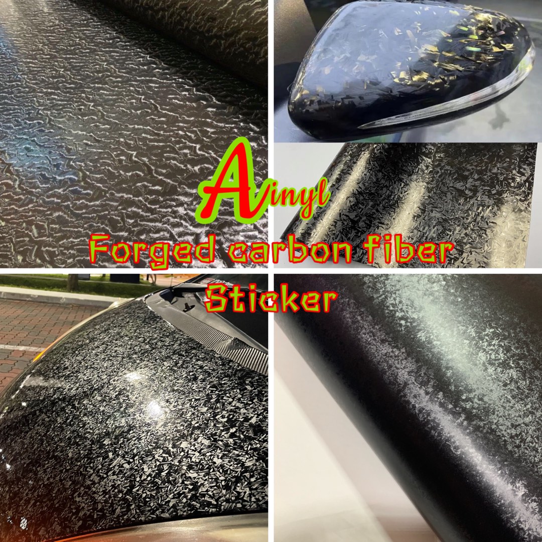 Forged carbon fiber sticker wrap, glossy, matte, high stretch, adhesive ...