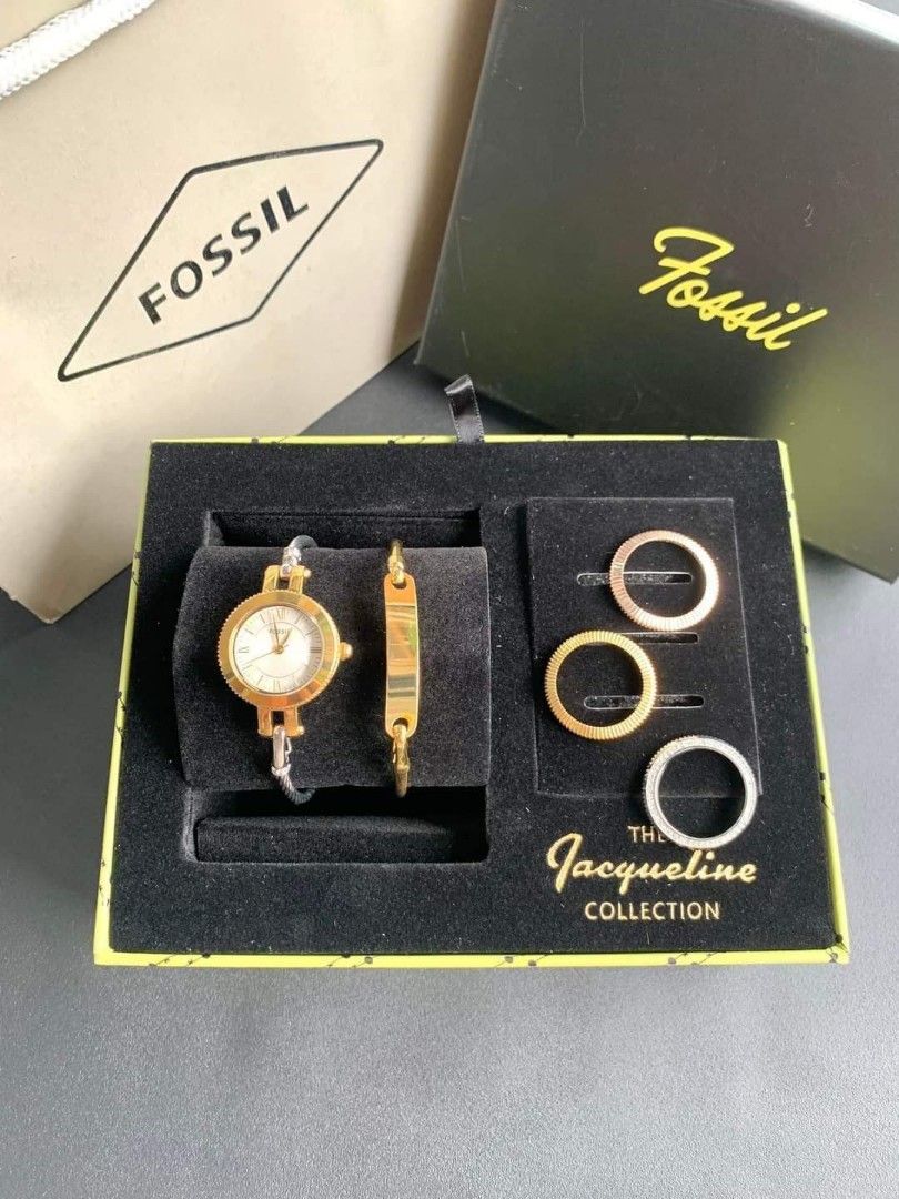 Fossil Jacqueline Watch and Bangle Set, Women's Fashion, Watches ...
