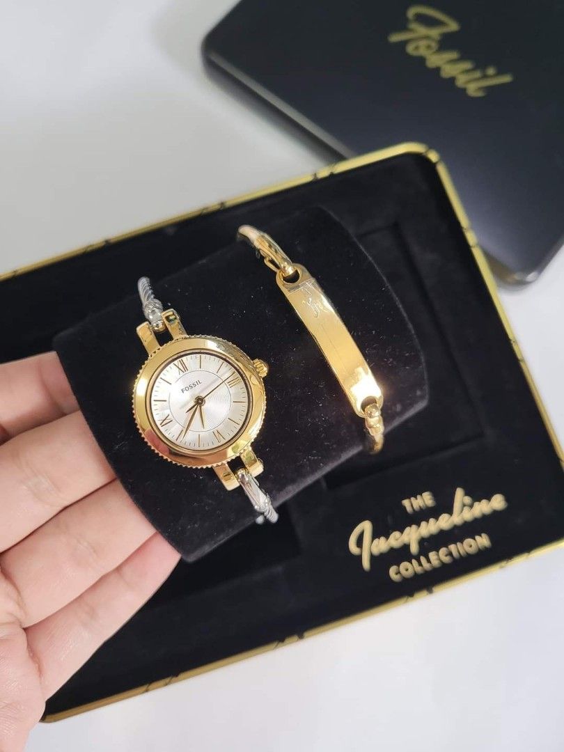 Fossil Jacqueline Watch and Bangle Set, Women's Fashion, Watches ...