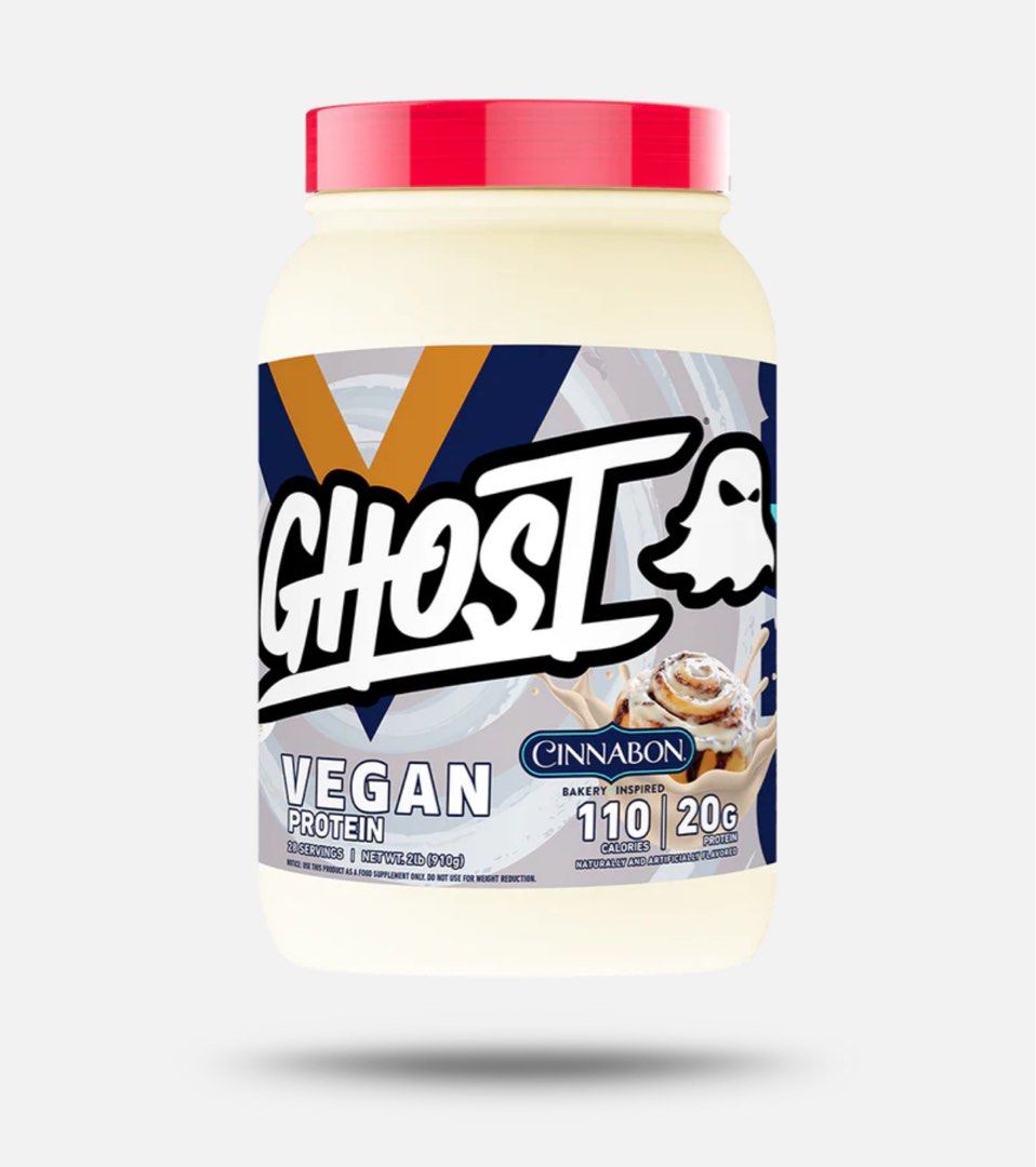 GHOST Vegan Protein Powder, Cinnabon, Health & Nutrition, Health ...