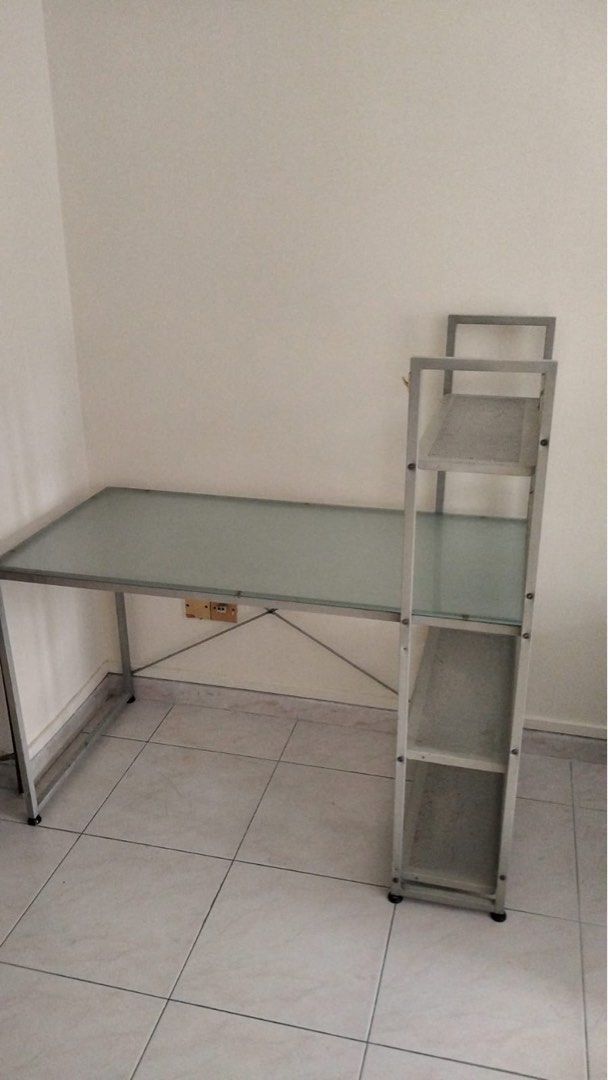 Glass study table., Furniture & Home Living, Furniture, Tables & Sets ...