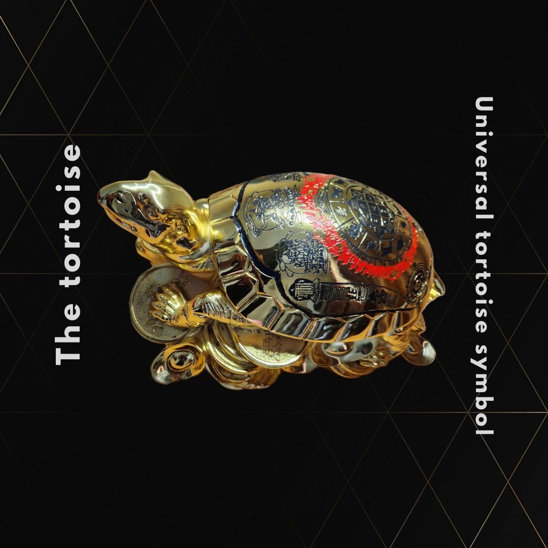 Golden Feng Shui Metal Tortoise in Brass - With Universal Tortoise ...