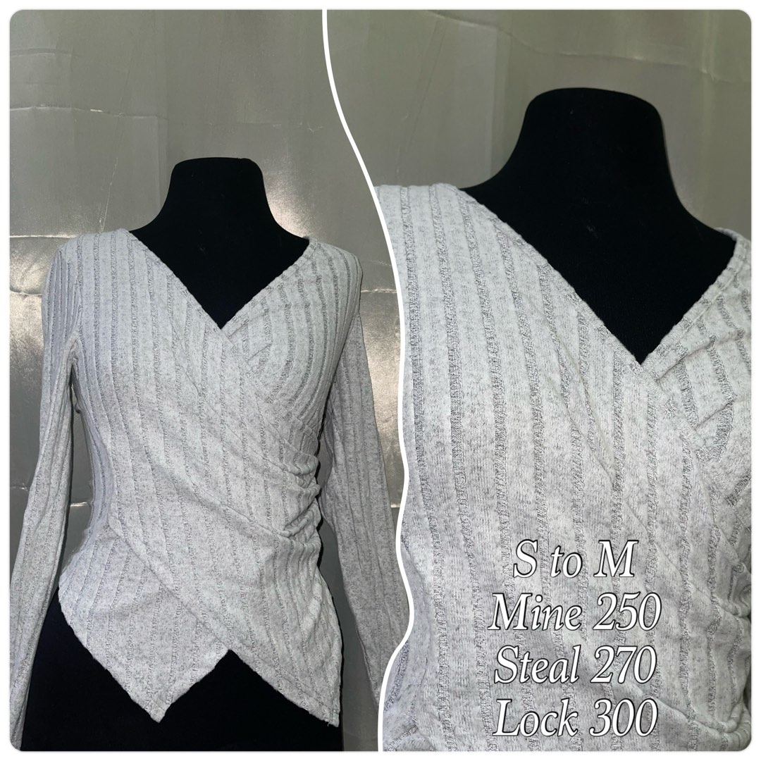 Grey shein, Women's Fashion, Tops, Longsleeves on Carousell
