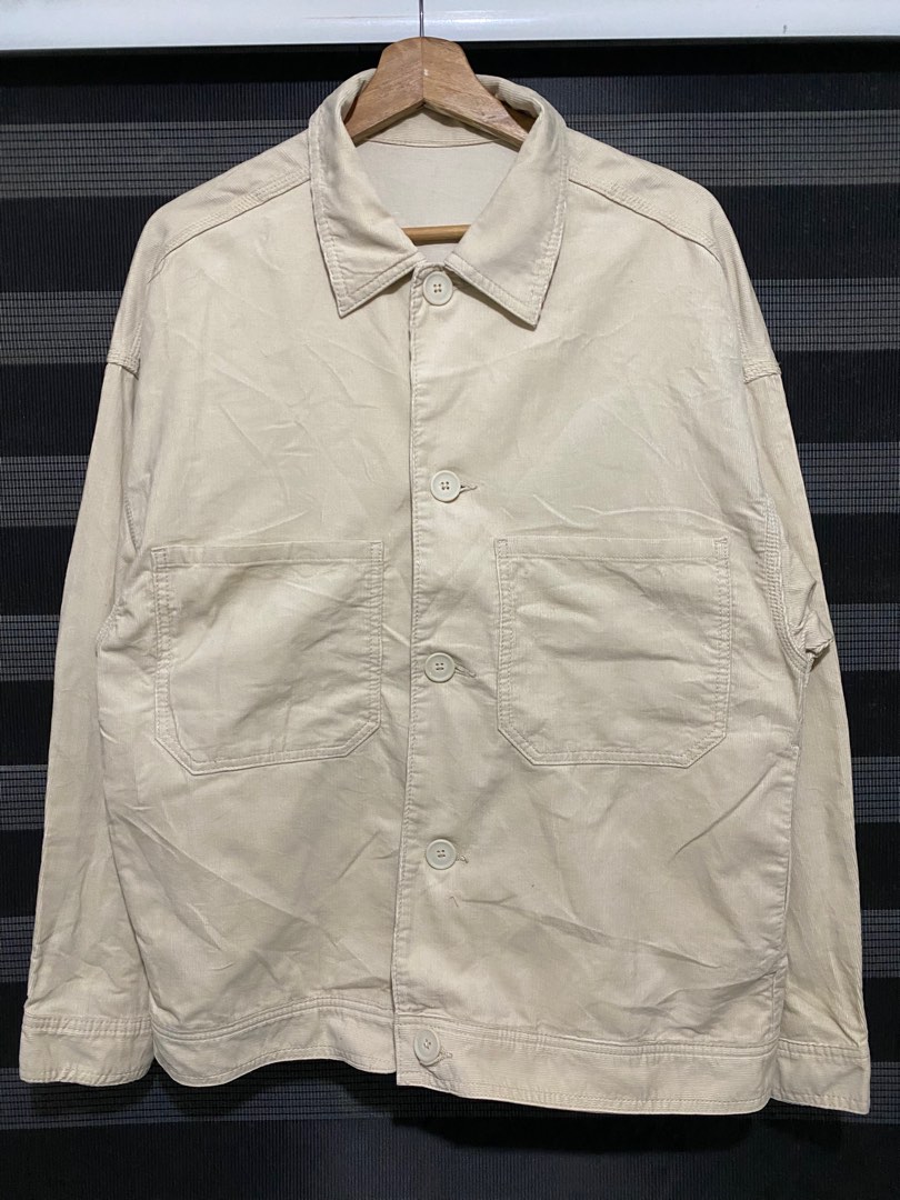 GU - chef jacket corduroy, Men's Fashion, Activewear on Carousell