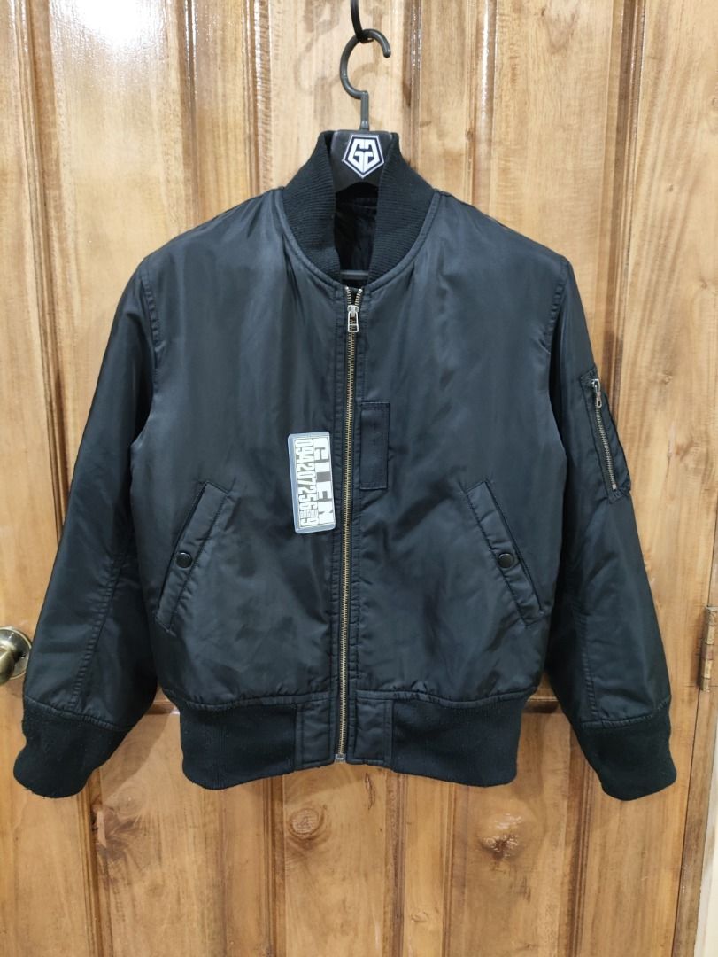 GU by Uniqlo MA-1 Blouson Bomber Jacket MEN'S (Black), Men's Fashion, Coats, Jackets and ...