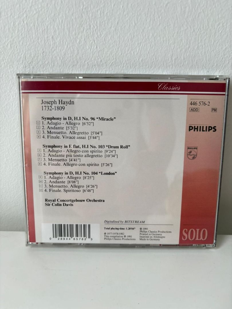 Haydn: Symphonies Nos. 96, 103 & 104 / Davis, Royal Concertgebouw ...