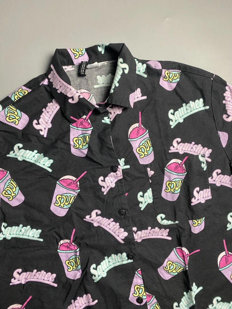 H&M x The Simpsons Button Polo Oversized, Men's Fashion, Tops & Sets ...